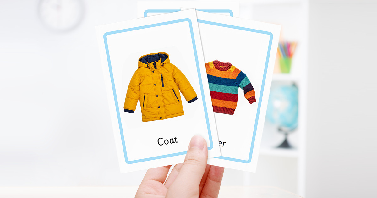 Free clothes flashcards for kids - Totcards