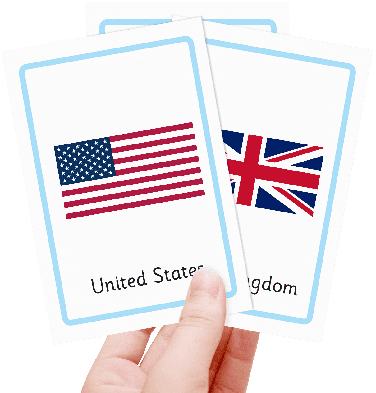 Free country flags flashcards for kids - Totcards